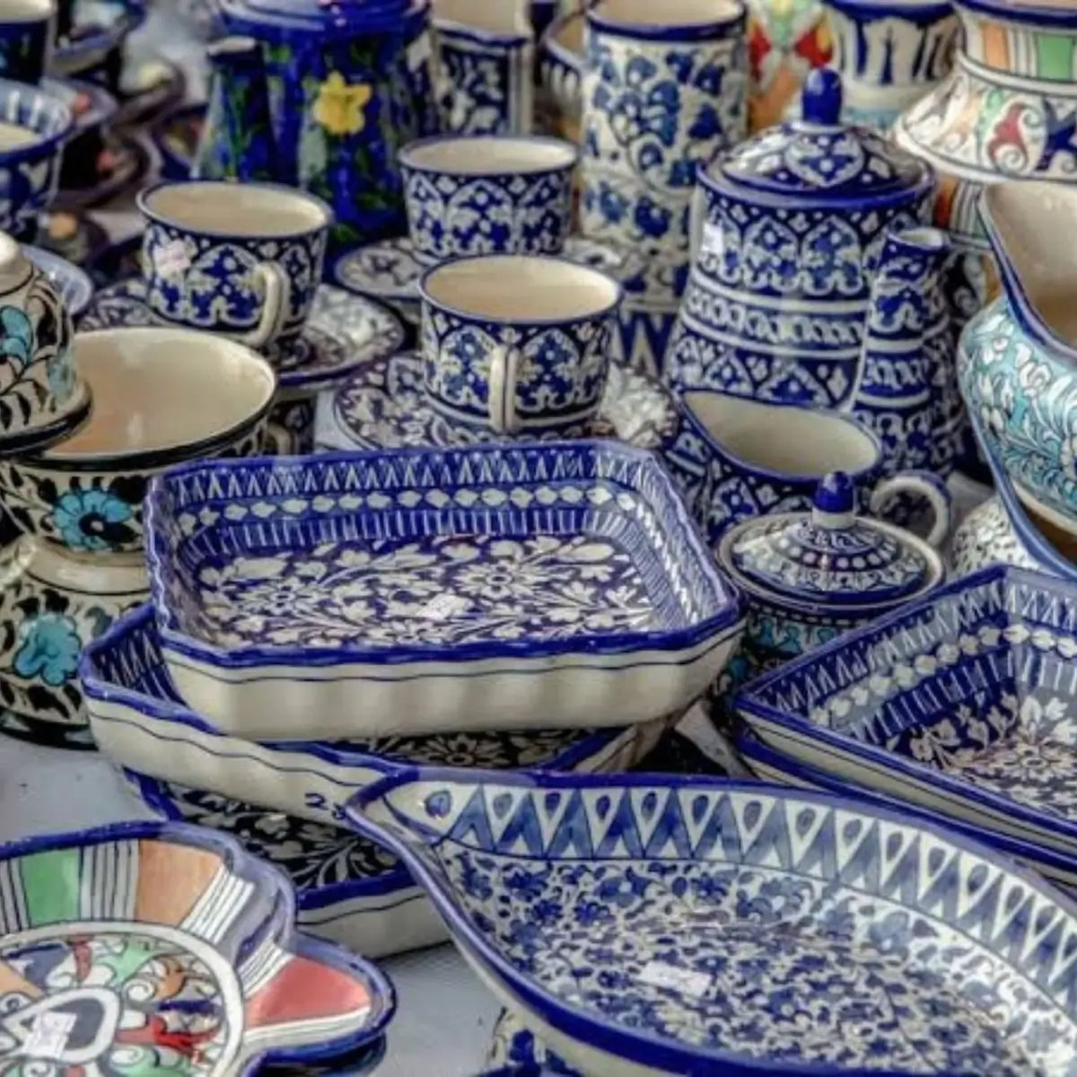Blue Pottery Motif - Nigar Craft